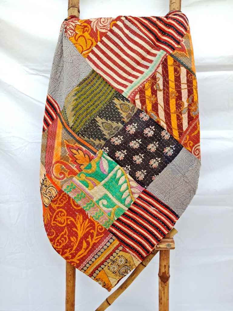 Patchwork kantha quilt by Vintage kantha quilt | Kantha throw