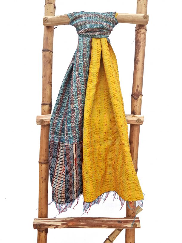 Multi Color Kantha Scarf | Vintage Kantha Scarf | Katha Stole