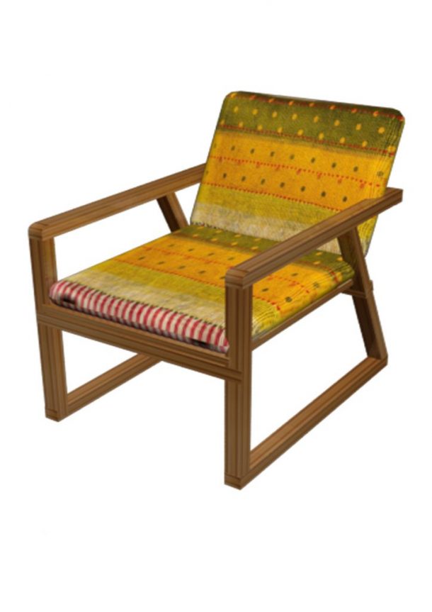 Kantha Upholstered Rest Chair by Vintage Kantha Quilts