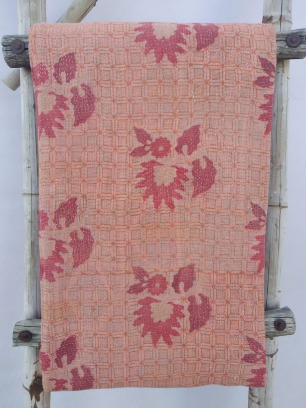 Artisan Homemade Indian Kantha Blanket | Vintage Kantha Quilts | Throws