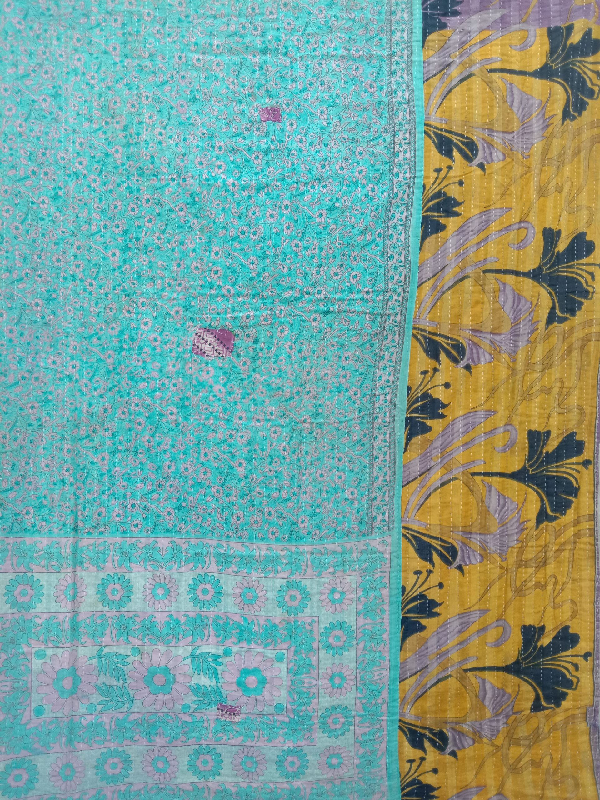 Recycled Sari Kantha Quilt Online - Vintage Kantha Quilts, Throw ...