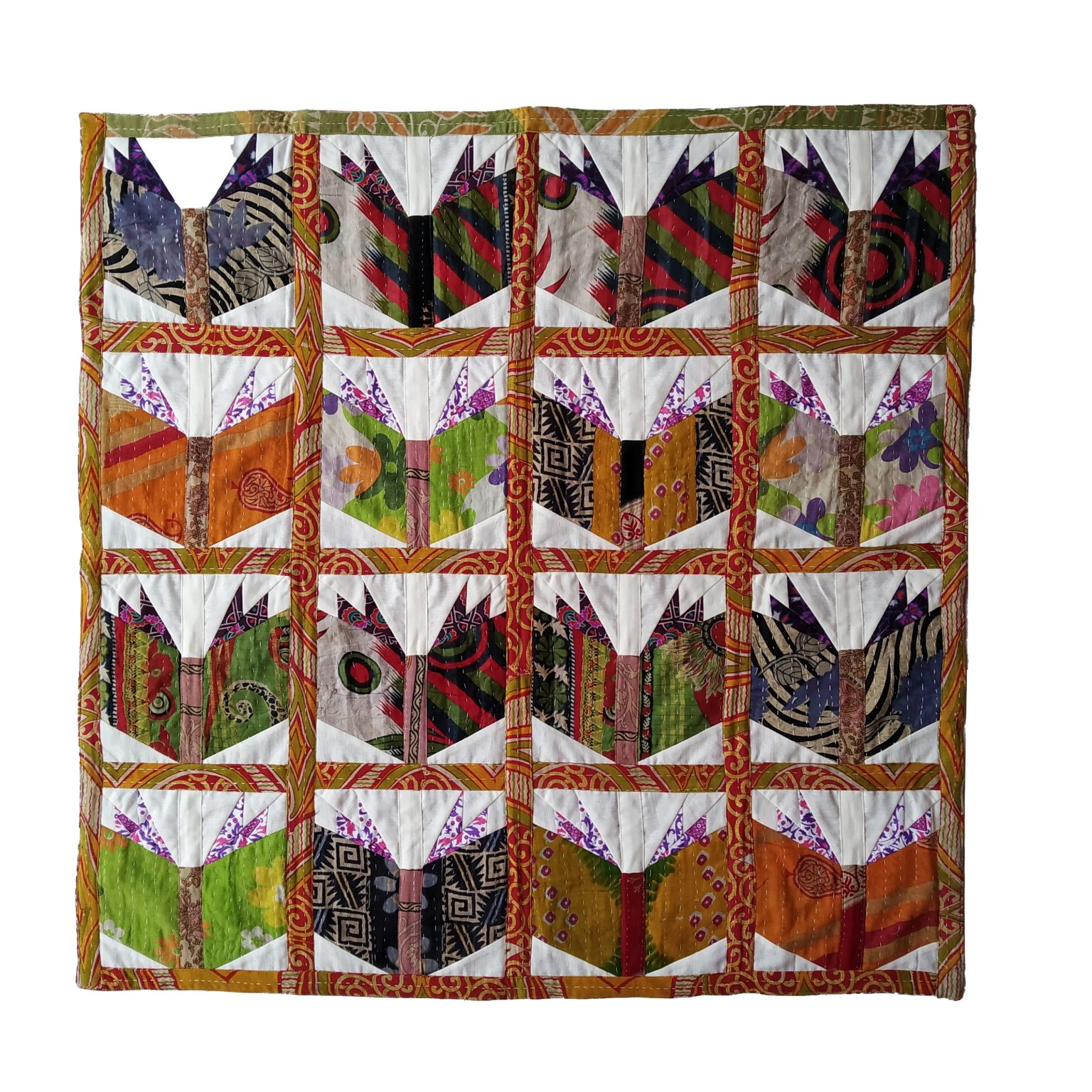 Books Pattern Boho Baby Blanket - Vintage Kantha Quilts, Throw Blankets ...