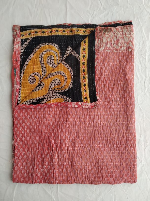 Floral Cotton Sari Vintage Kantha Quilt - Vintage Kantha Quilts, Throw ...
