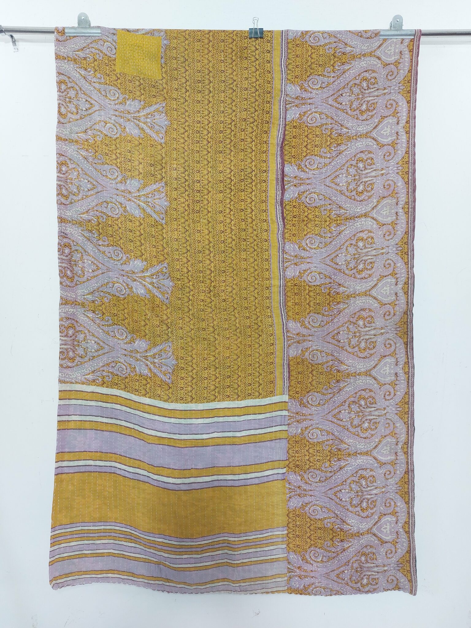 Recycled Sari Reversible Katha Throw - Vintage Kantha Quilts, Throw ...
