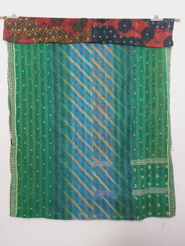 Artisan made Vintage Sari Kantha Quilt - Vintage Kantha Quilts, Throw ...